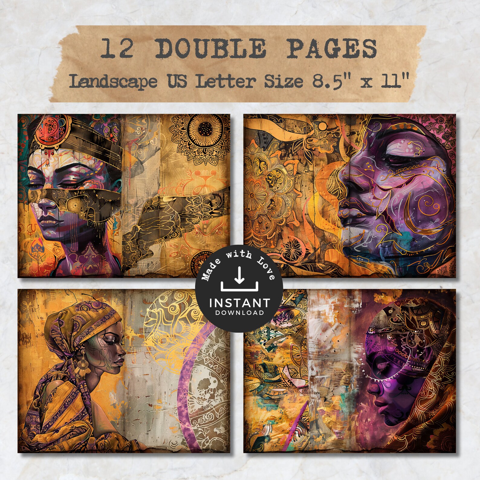 Goddess Junk Journal, 12 Divine Feminine Digital Journal Pages + 18 ...