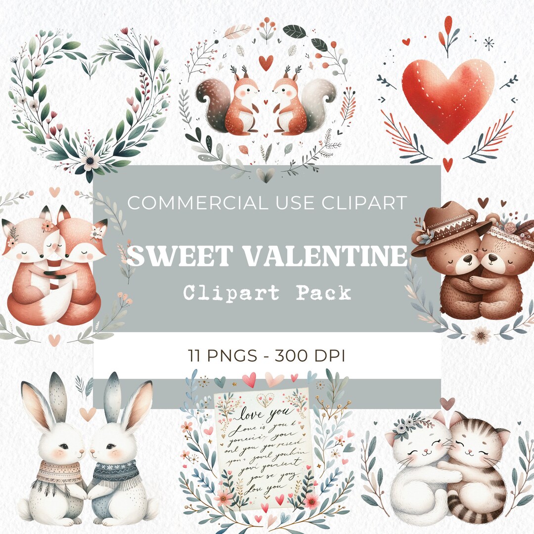 Boho Valentine Clipart, Boho Heart Clipart, Love Clipart, Valentine ...