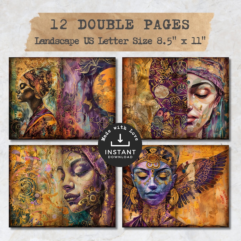 Goddess Junk Journal, 12 Divine Feminine Digital Journal Pages + 18 ...