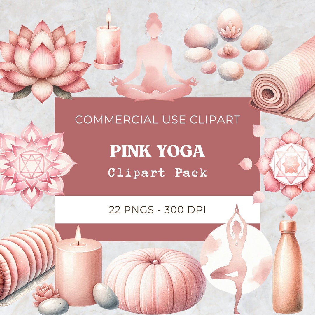 Watercolor Yoga Clipart Yoga Pose Clipart Pink Meditation - Etsy
