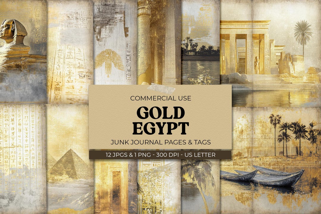 Junk Journal Egypt, Ancient Egyptian Landmark & Hieroglyph Junk Journal ...