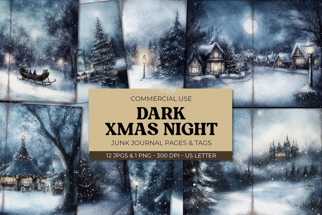 Christmas Background Digital Junk Journal, Journal Pages + Tags, Winter ...