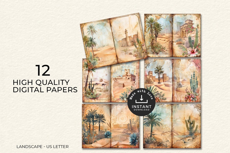 Desert Junk Journal Kit, Succulent Junk Journal Pages, Cactus Printable ...