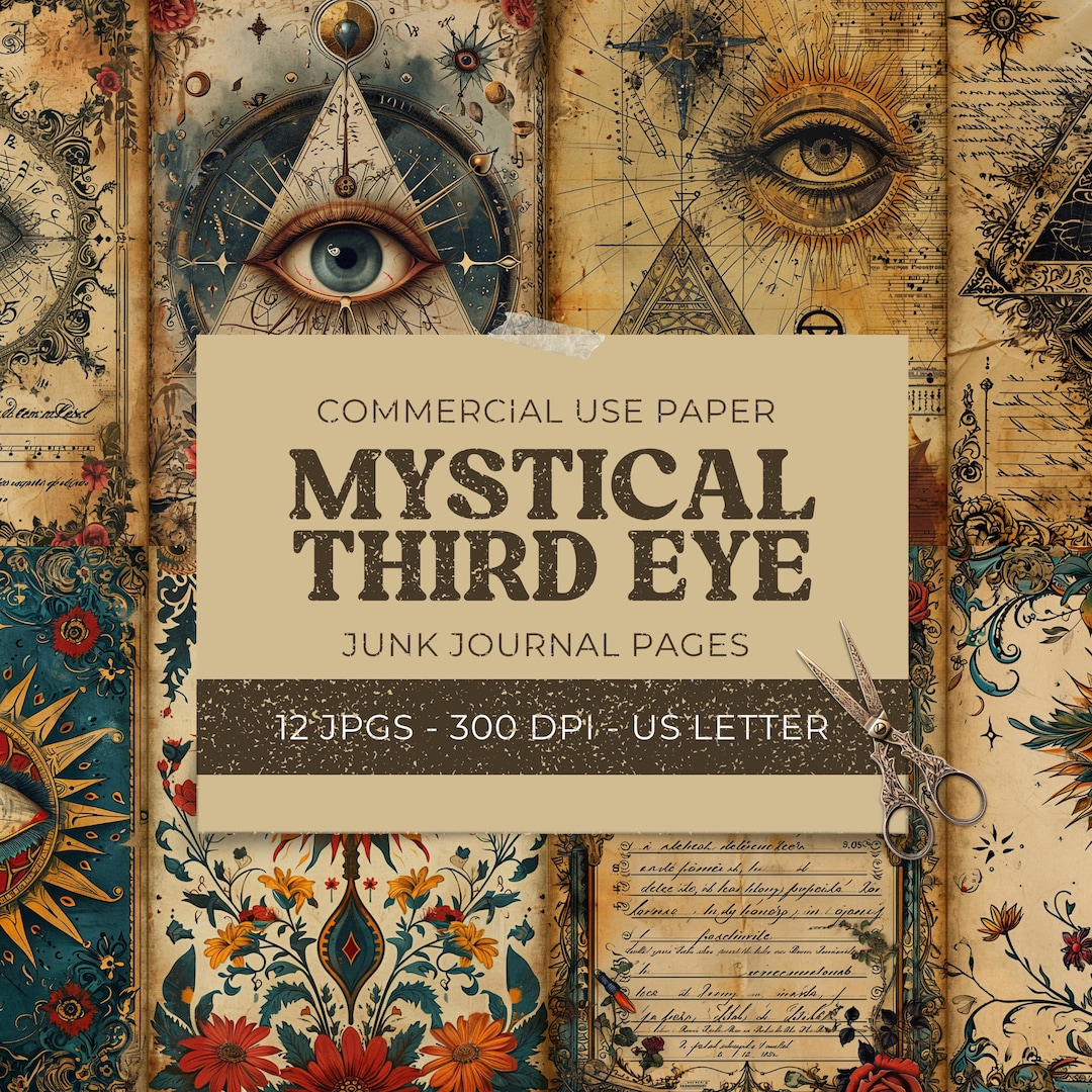 Mystical Eye Junk Journal Paper, Third Eye Background, Esoteric ...