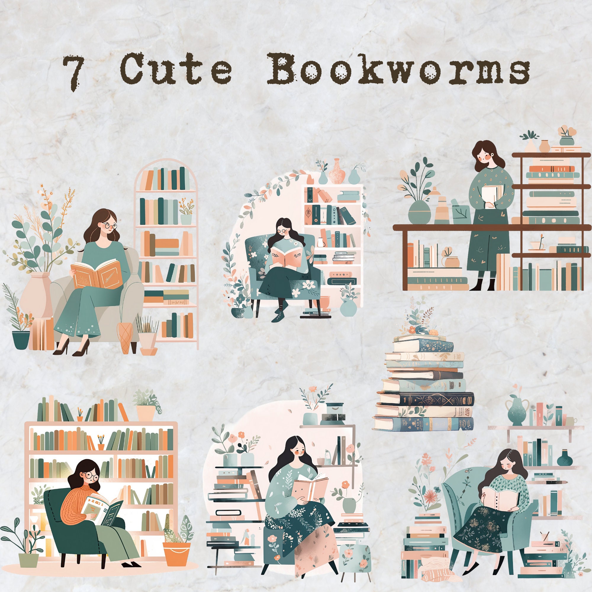 Book Club Clipart, Book Lover Clipart, Reading Clipart, Bookworm Png ...