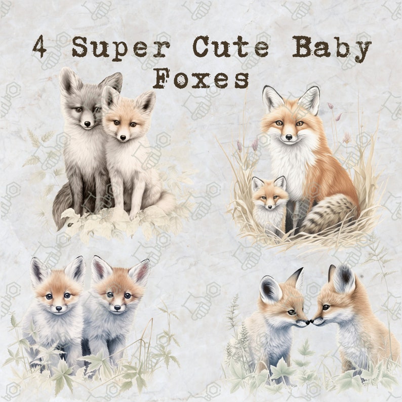 Fox Clipart Watercolor Digital, Woodland Animals Clipart, Baby Fox Png ...