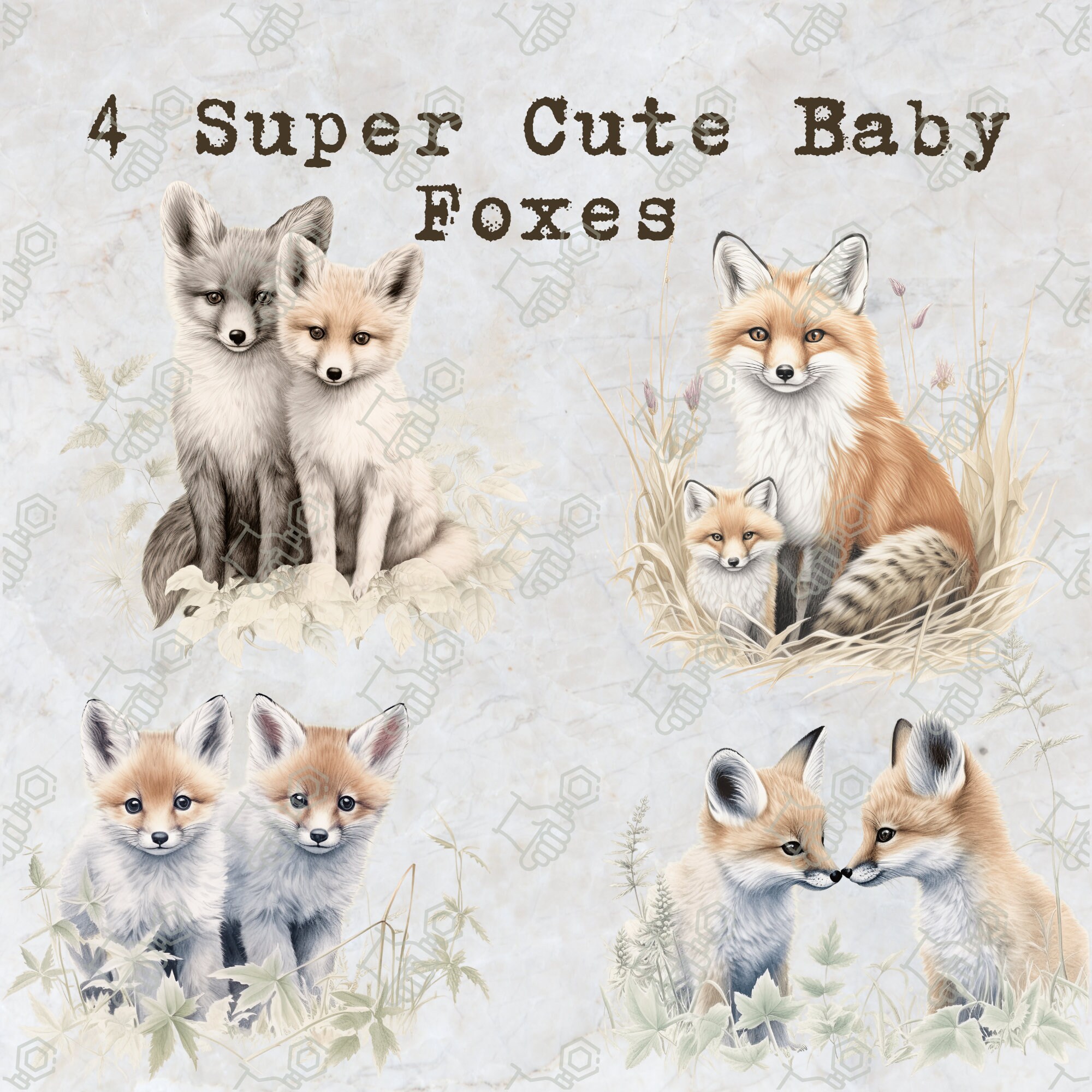 Fox Clipart Watercolor Digital, Woodland Animals Clipart, Baby Fox Png ...