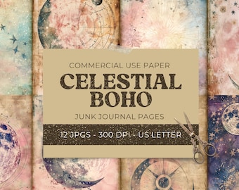 Celestial Vintage Paper: Astrology Scrapbook Pages (digital Download ...