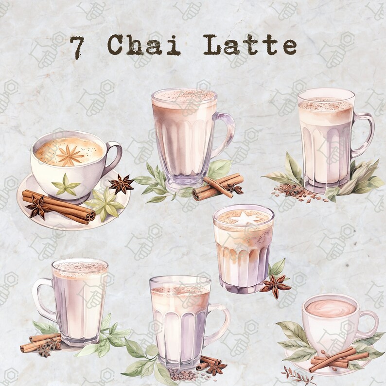 Chai Lover Clipart Pack Chai Tea Png Tea and Books Png Chai Latte Png ...