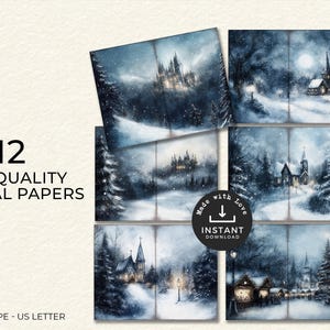 Christmas Background Digital Junk Journal, Journal Pages + Tags, Winter ...