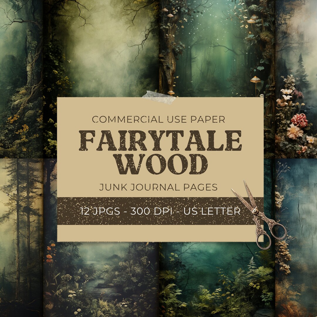 Fairytale Wood Junk Journal Printable, Magic Forest, Fantasy Background ...