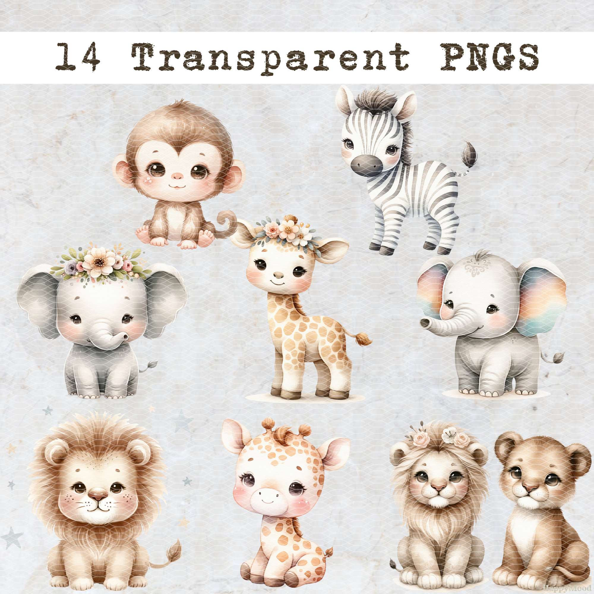 Boho Safari Clipart, Wild One Safari Png, Cute Baby Shower Nursery ...