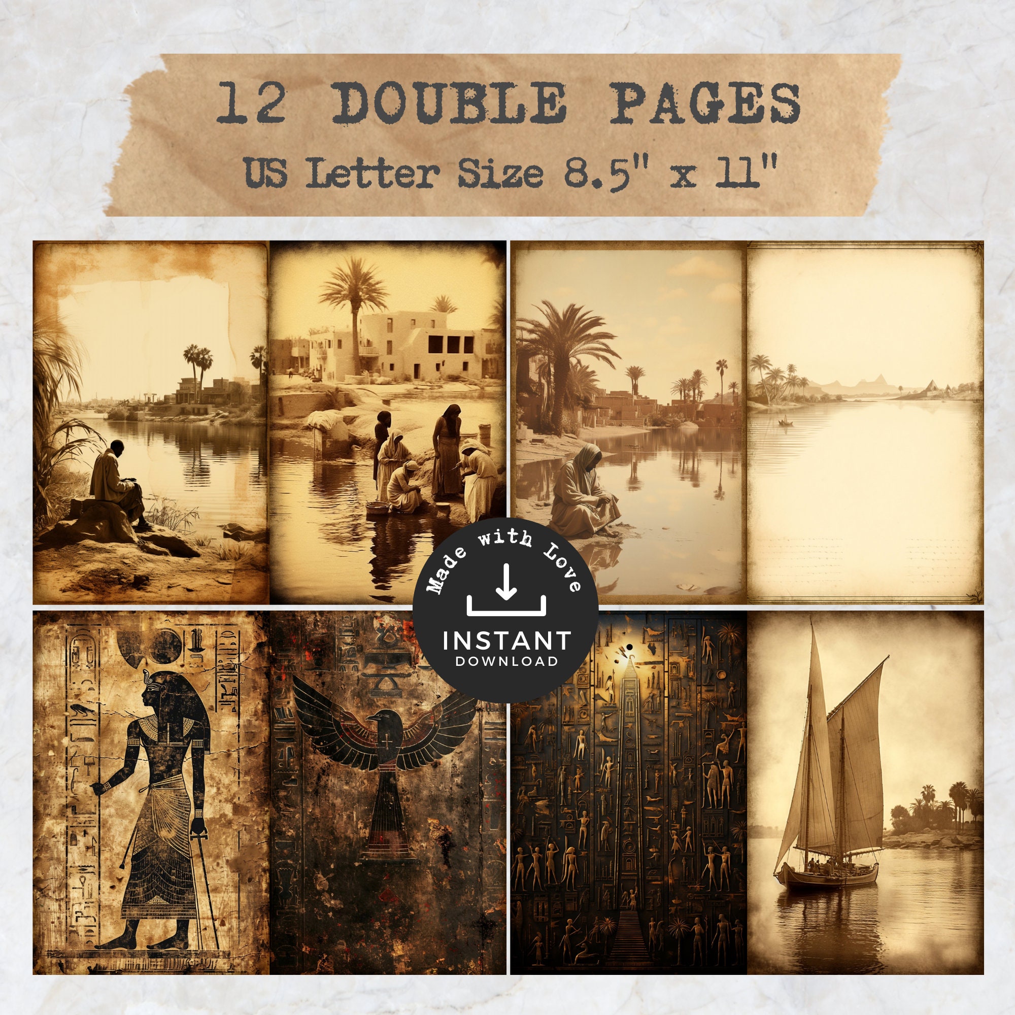 Egypt Junk Journal Page, Ancient Egyptian Ephemera, Vintage Travel ...