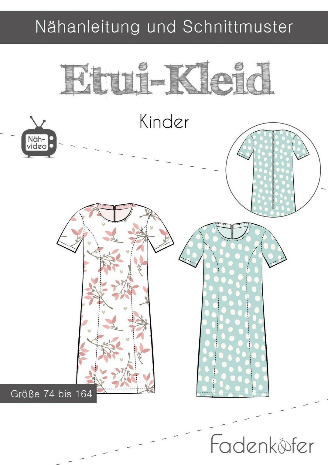 Sewing Pattern Sheath Dress Children Thread Beetle Size 74-164 No ...