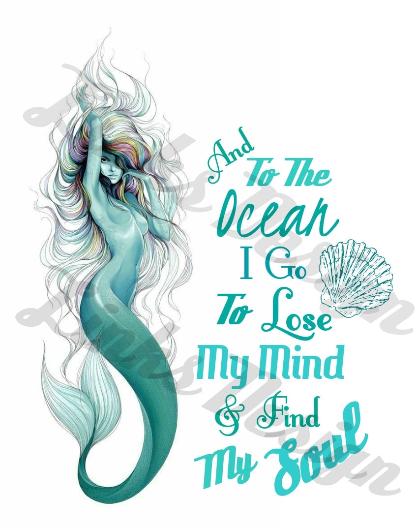 Mermaid Png Download: Ocean Quote for Tumblers - Etsy