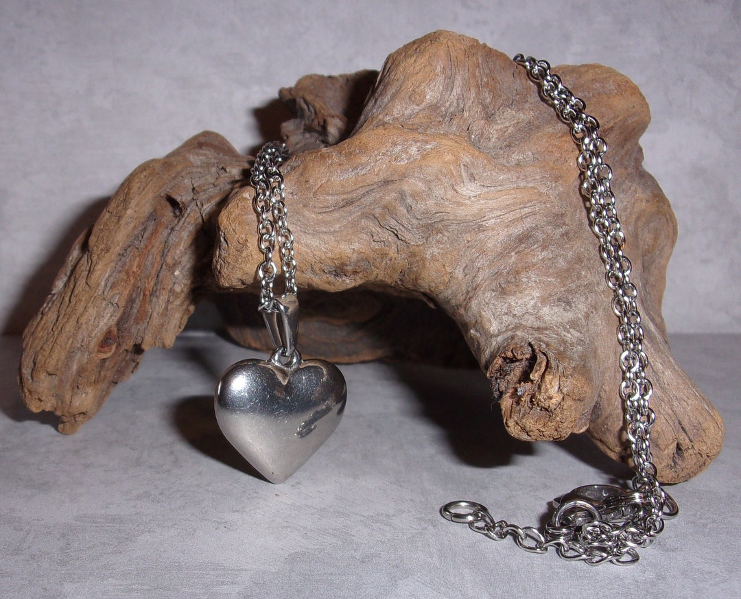 Stainless Steel Pendant, Heart Stainless Steel Pendant Necklace - Etsy