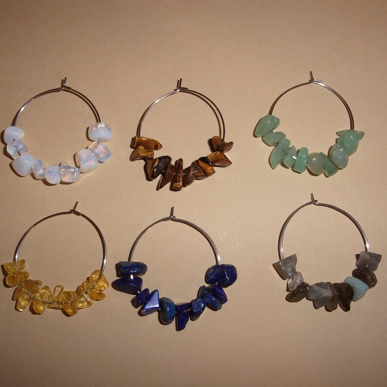 Cup Charms Gemstone Chip Wine Glass Charms Mug Markers Drink & Barware ...