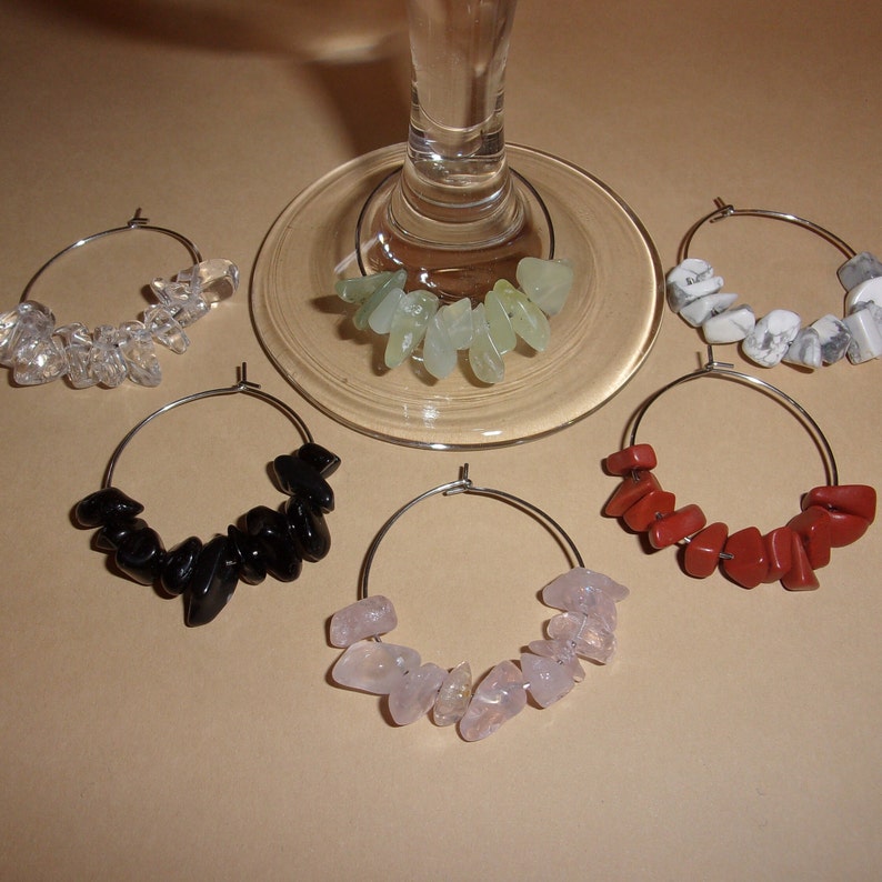 Cup Charms Gemstone Chip Wine Glass Charms Mug Markers Drink & Barware ...
