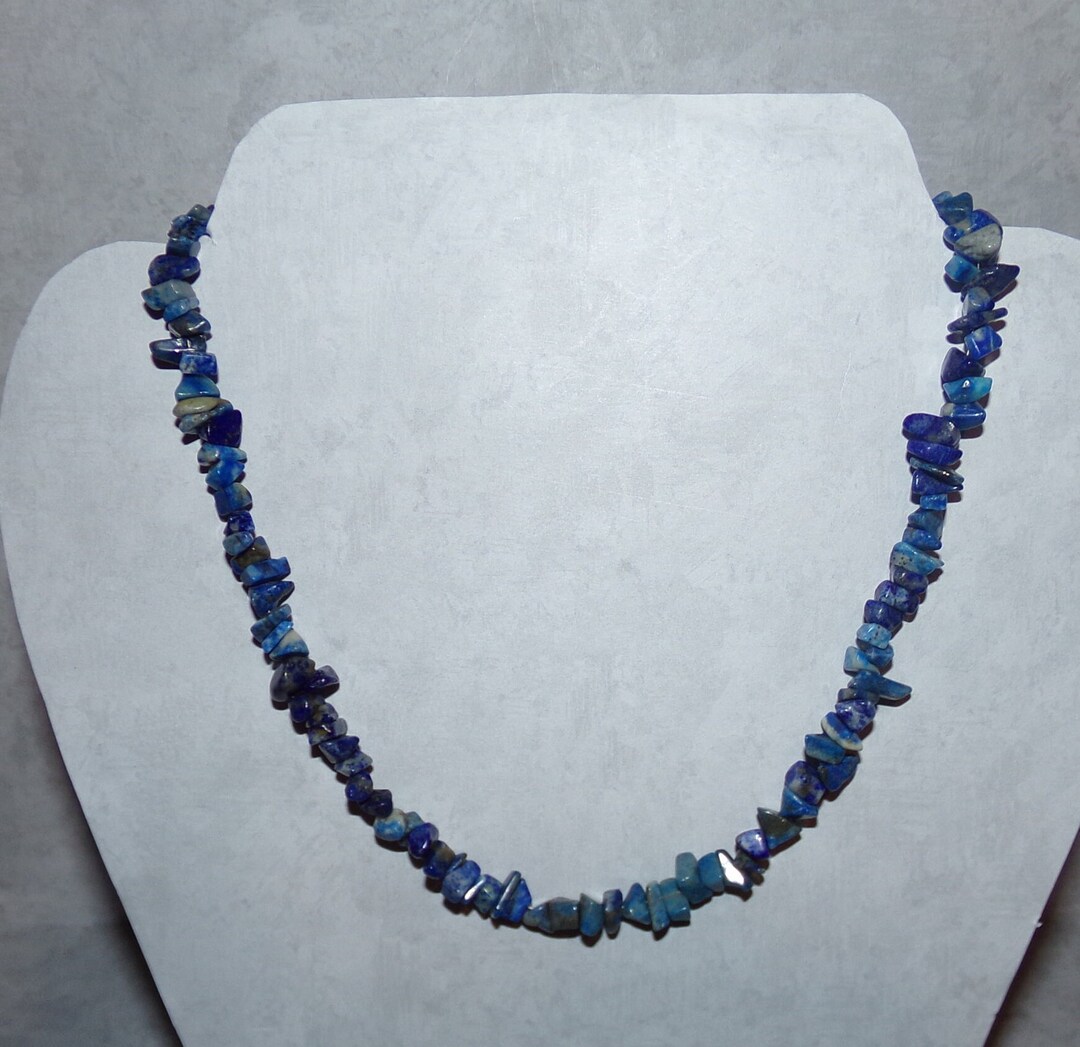 Gemstone Chip Necklace, Lapis Lazuli Chip Necklace - Etsy