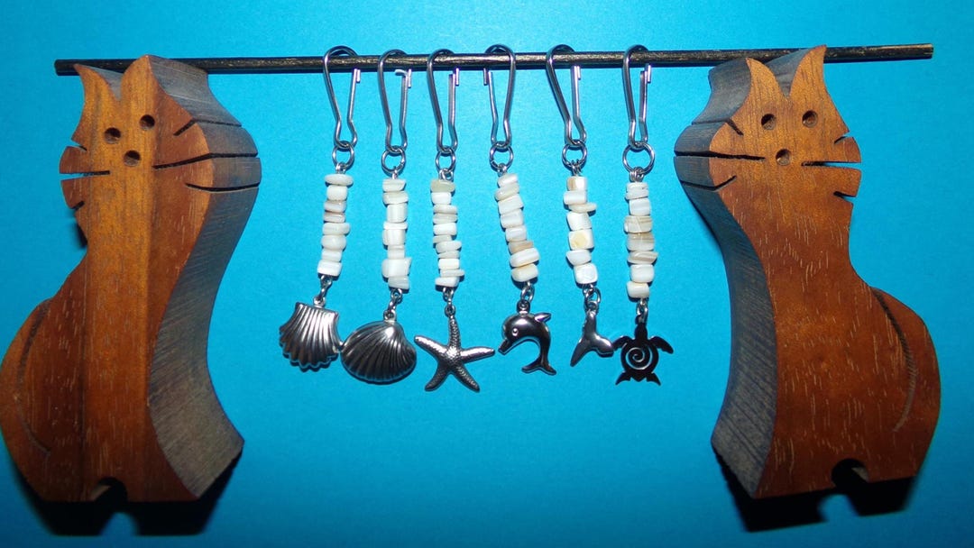 Assorted Ocean Charms MOP Chip Bag Clips; Zipper, Key, Planner Clips ...