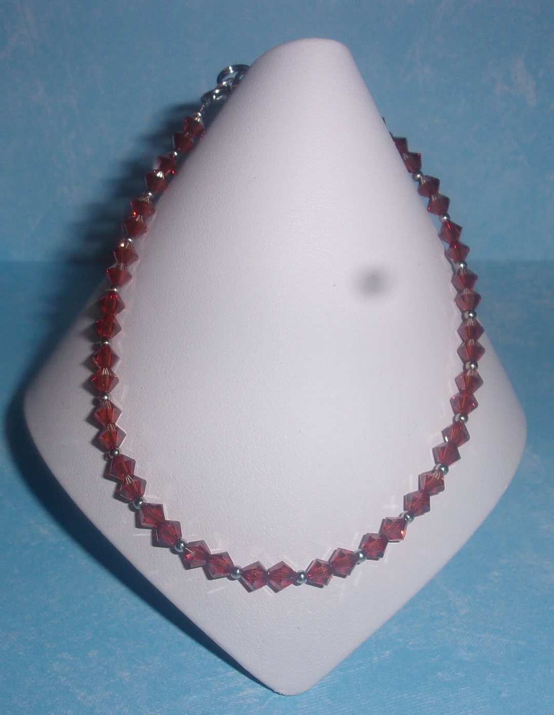 Swarovski Crystal Anklet, Red Magma Crystal Anklet - Etsy