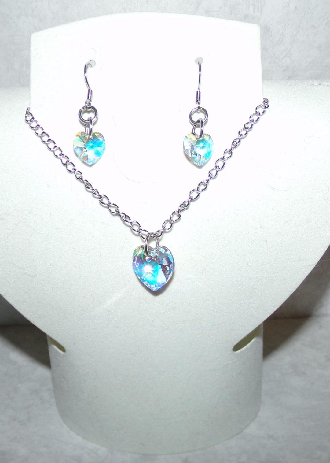 Swarovski Crystal Heart Jewelry Sets, Necklace and Earrings Sets - Etsy