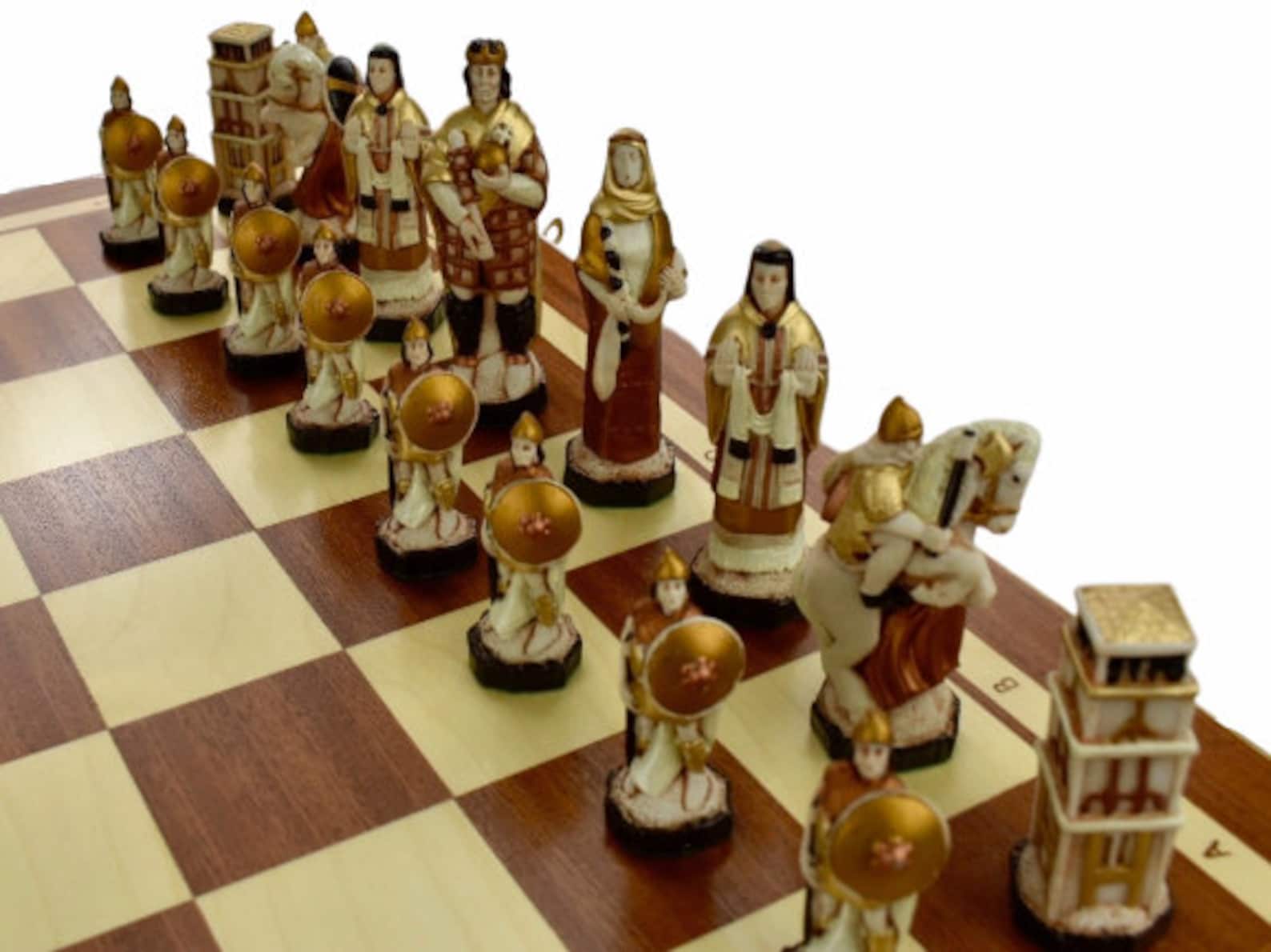 Large Marble England Chess Set 60 X 60 Hand Painted - Etsy