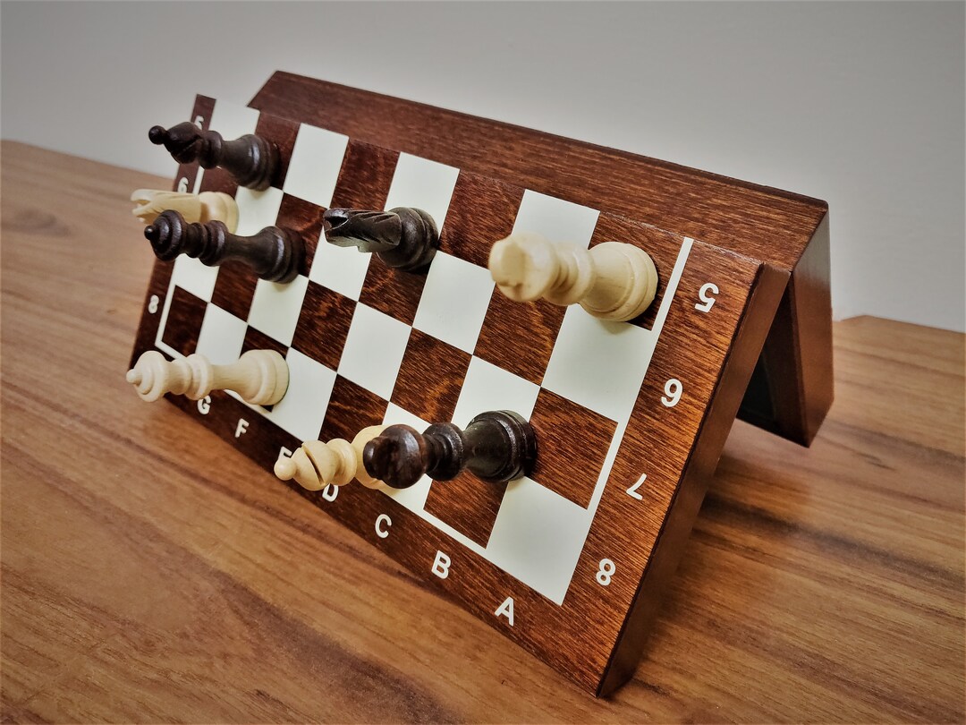 Wooden Chess Set Magnetic Travel 20x20 Woodeeworld - Etsy