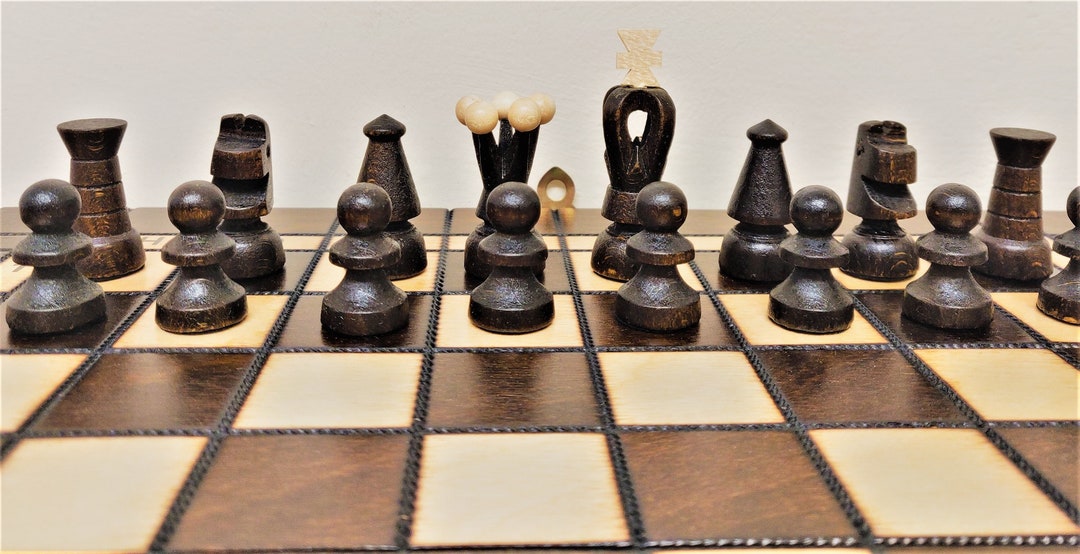 Wooden Chess and Drawts Set 35 X 35 Woodeeworld - Etsy UK