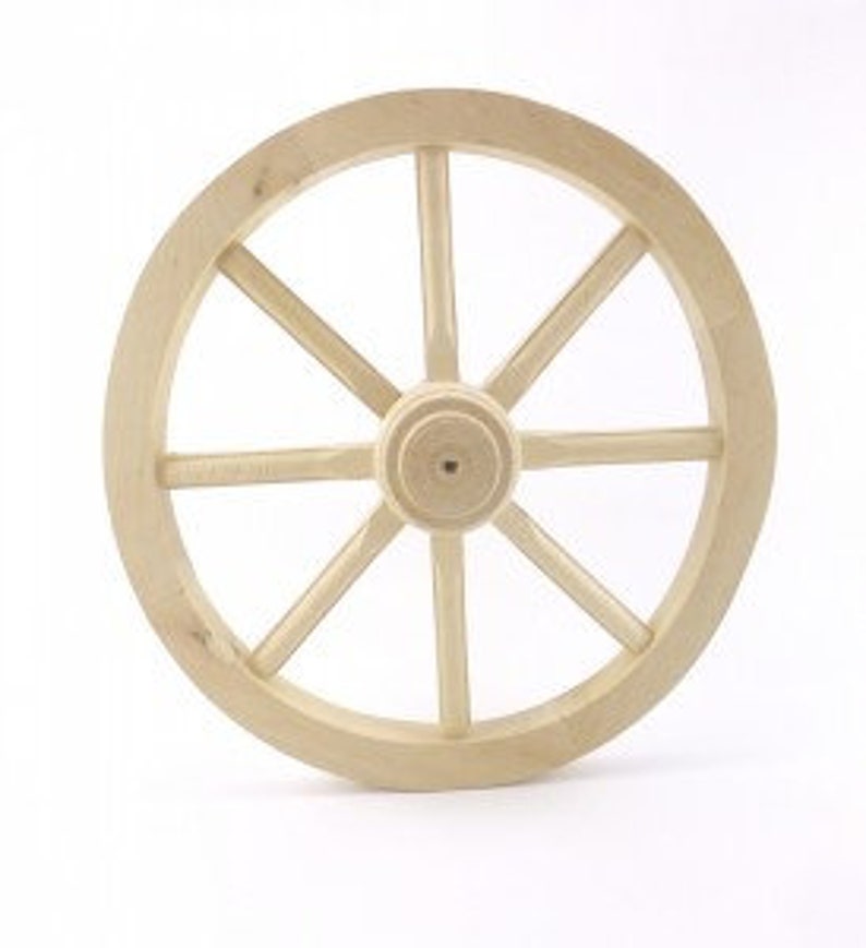 Cart Wheels Small 40cm Wagon Solid Plain Wood Vintage Style Garden Home ...