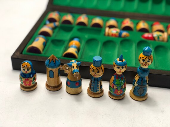 Board Games Games & Puzzles Matrioshka Wooden Chess Set 42 x 42 Hand ...