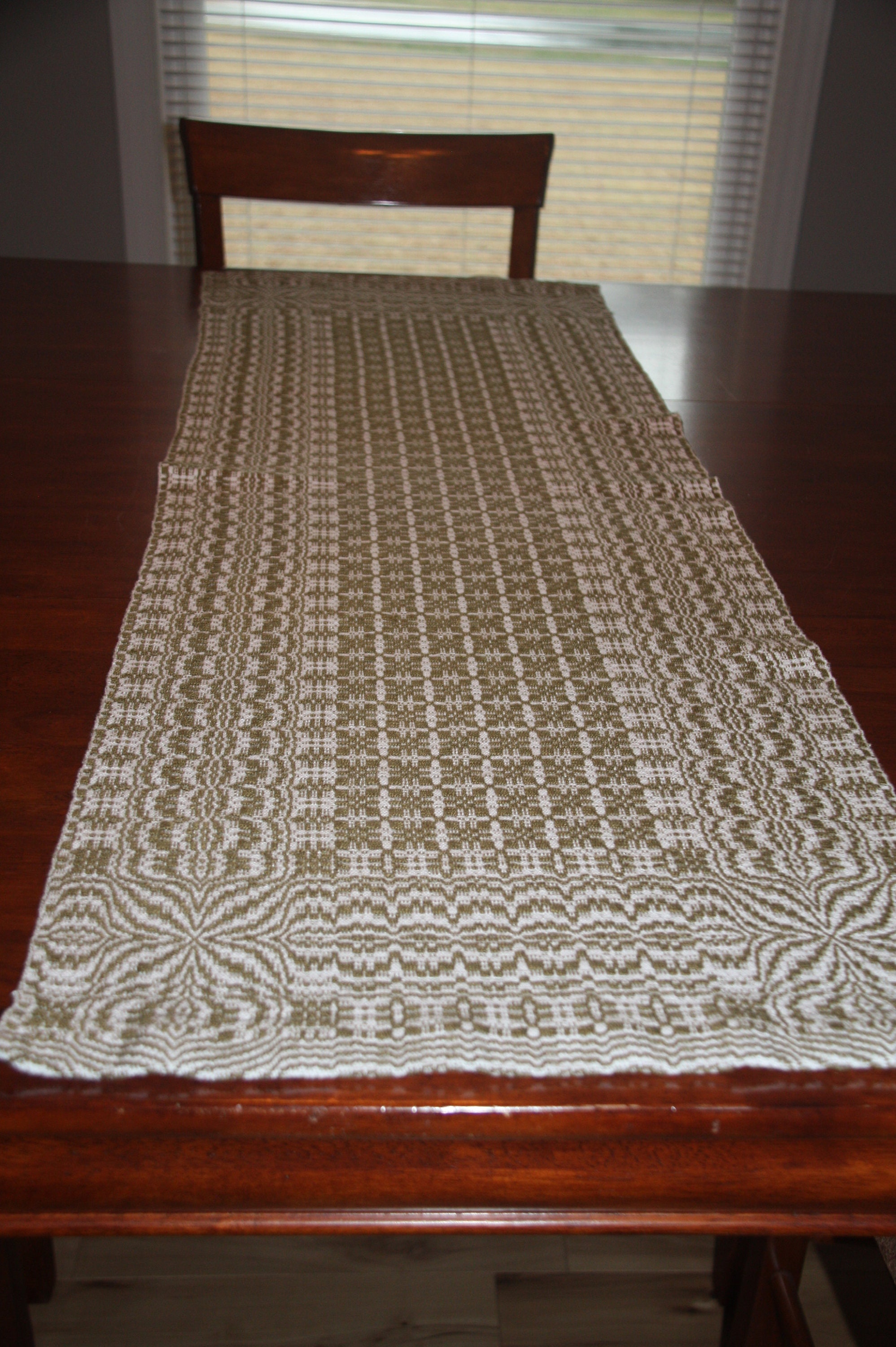 Handwoven Table Runner - Olive Green - Etsy