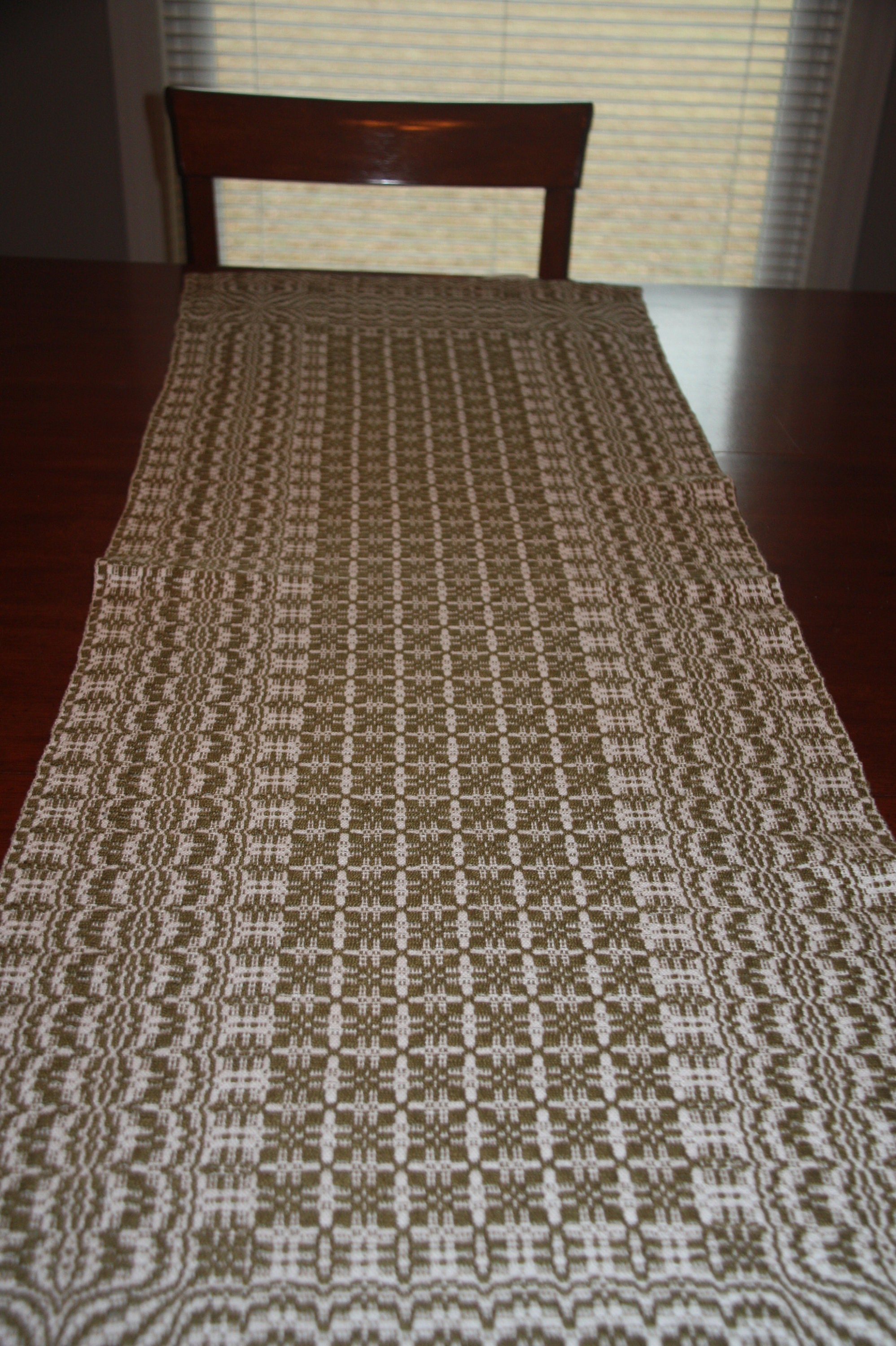 Handwoven Table Runner - Olive Green - Etsy