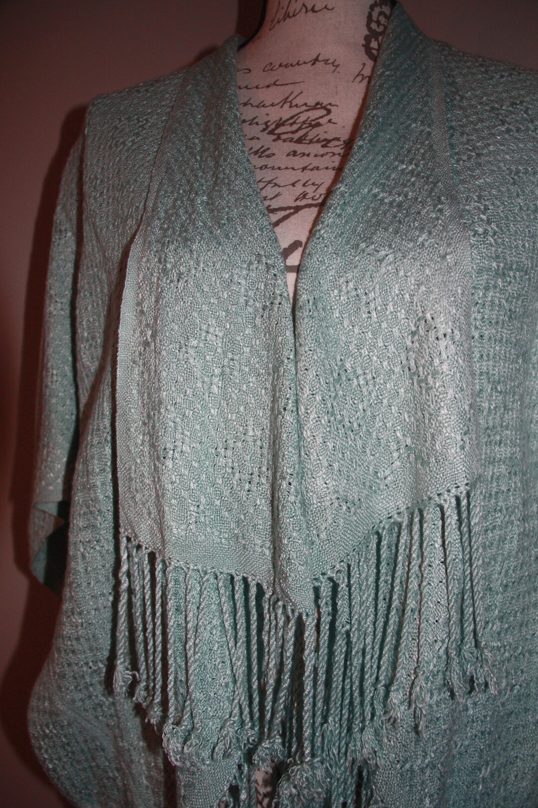 Handwoven Aqua Ruana Shawl - Etsy