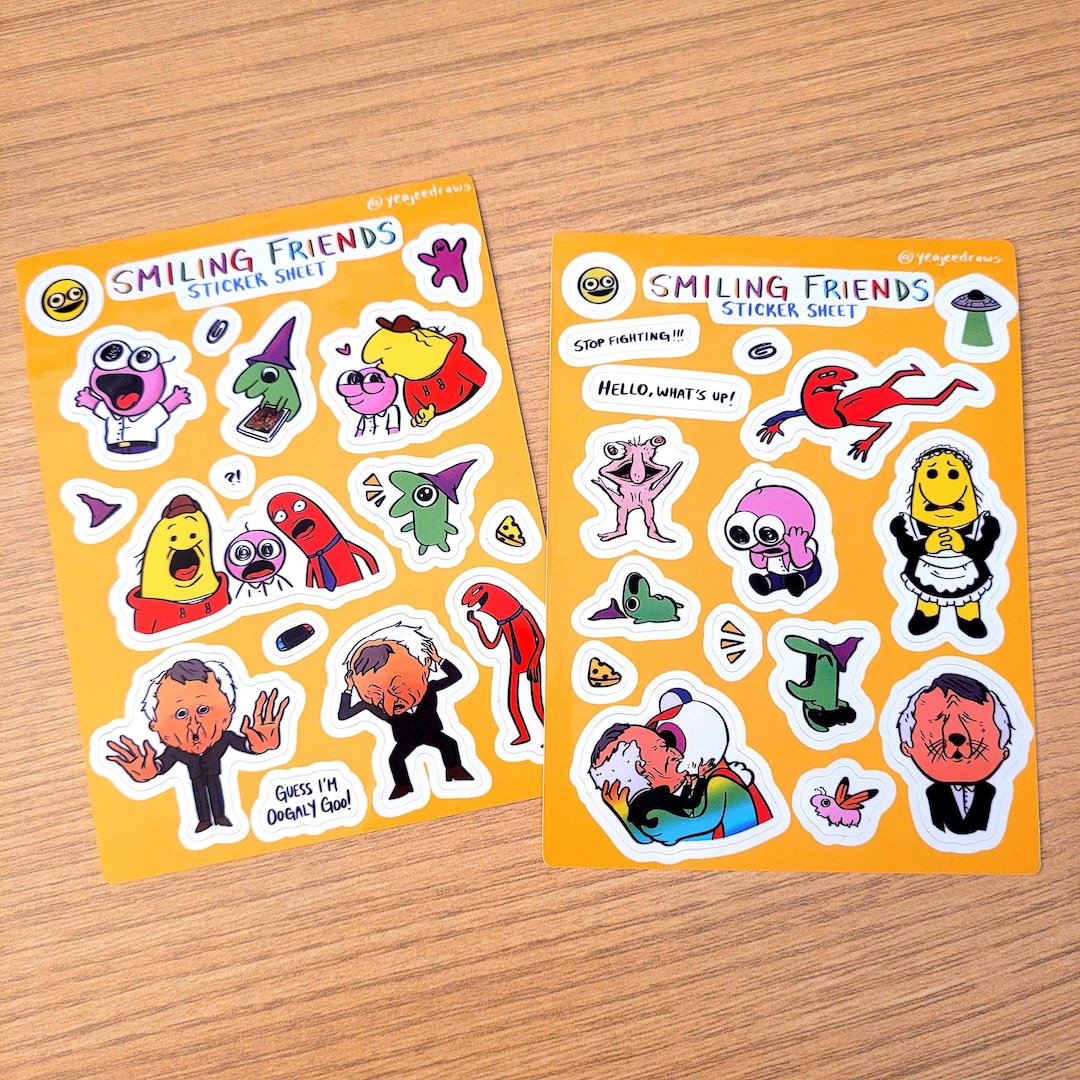Smiling Friends Sticker Sheets - Etsy