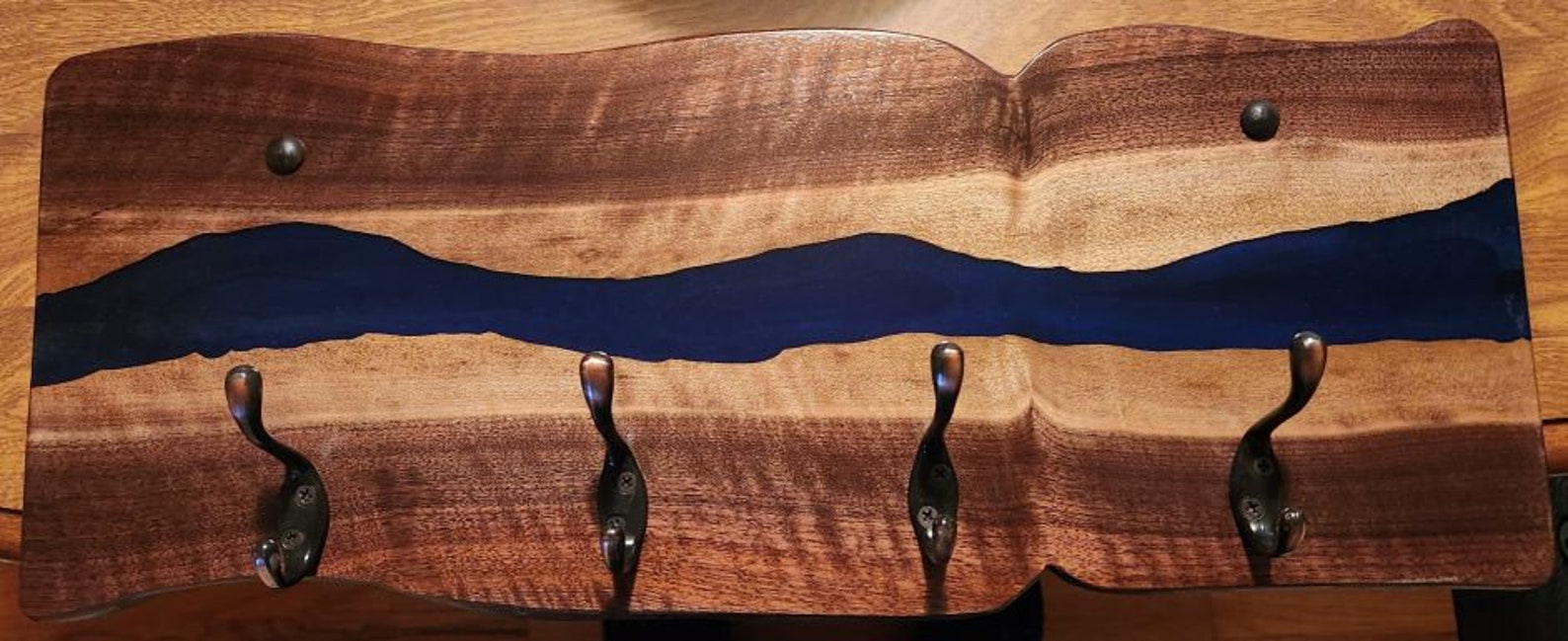 Black Walnut and Epoxy Resin Coat Rack Wall Mount - Etsy