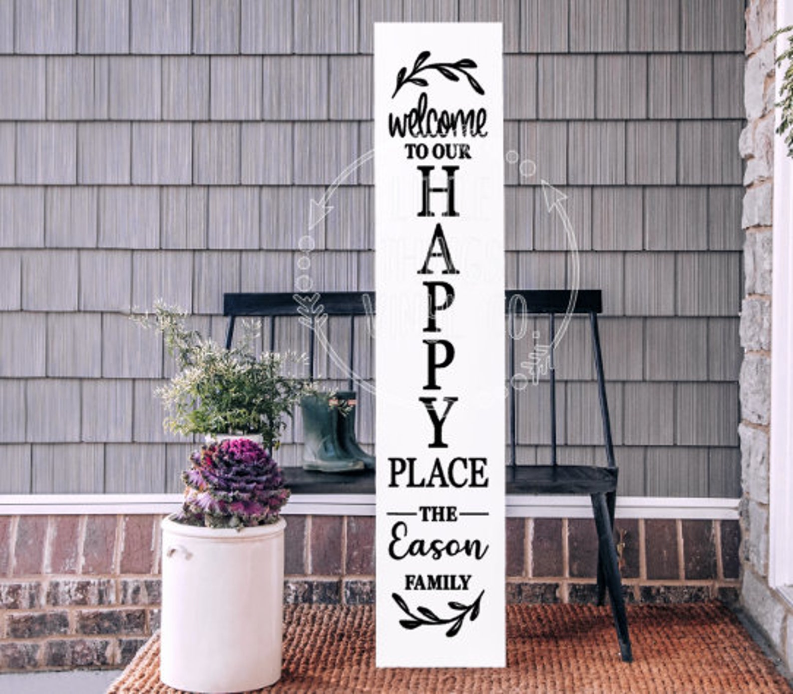 Welcome to Our Home Front Porch Sign/welcome to Our Happy - Etsy