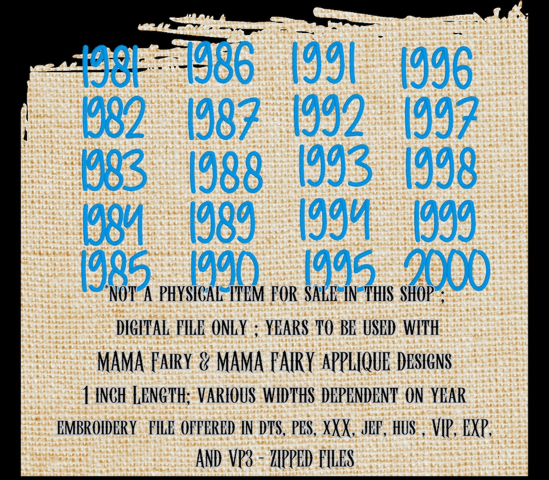 Rustic Charm Years 1981 to 2000 to Be Used With MAMA Fairy Granting ...