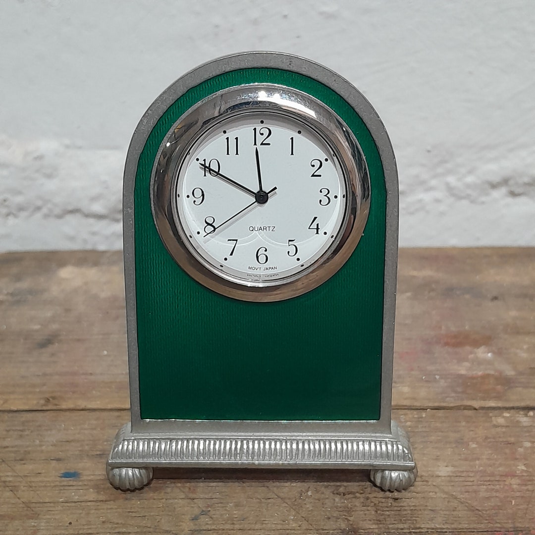 Stylish Roger Lascelles Pewter Desk Clock - Free Postage - Etsy UK