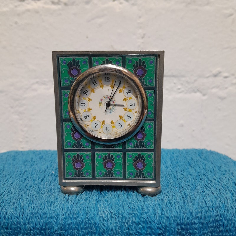 Mantel Clock Pewter - Etsy UK
