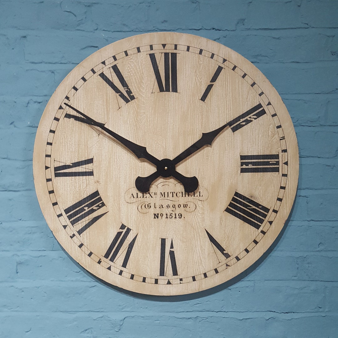 Large Pinewood Wall Clock A Real Statement Wall Décor - Etsy
