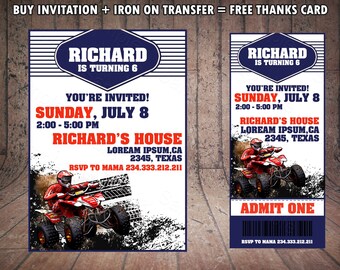4 wheeler invitation | Etsy