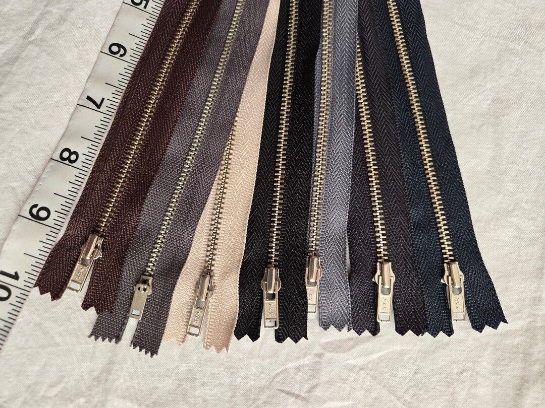 7 Zippers- 9" Inch Metal Zippers SET of Seven Different Colors - Etsy