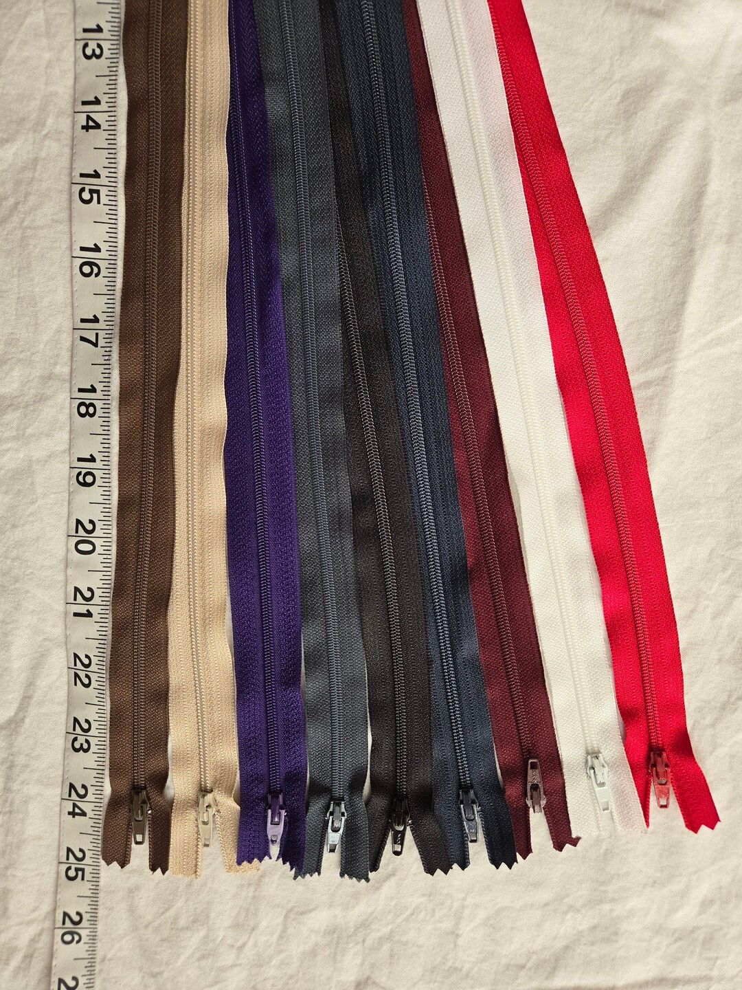 9 Zippers- 24" Inch Nylon Zippers SET of Nine Different Colors - Etsy