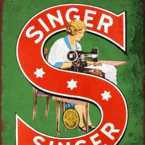 Singer Sewing Machine 9x12 Reproduced Aluminum Vintage Sign | Etsy