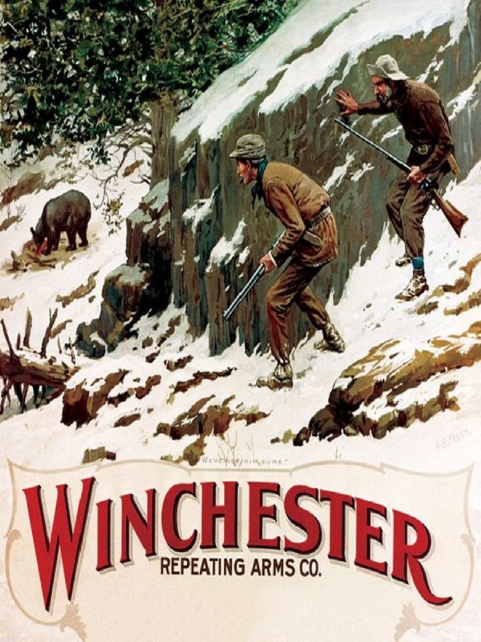 Winchester Vintage Ad 9 X 12 Aluminum Sign Perfect for Man Cave, Shop ...