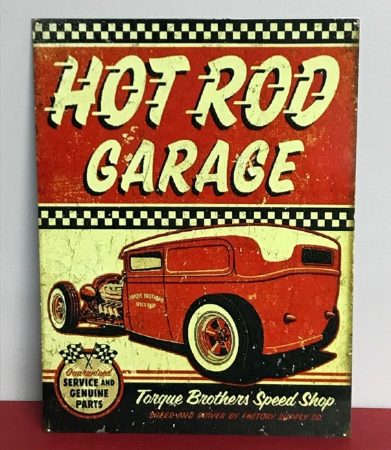 Garage Shop Man Cave Hot Rod Vintage Looking Metal Sign 9x12 | Etsy