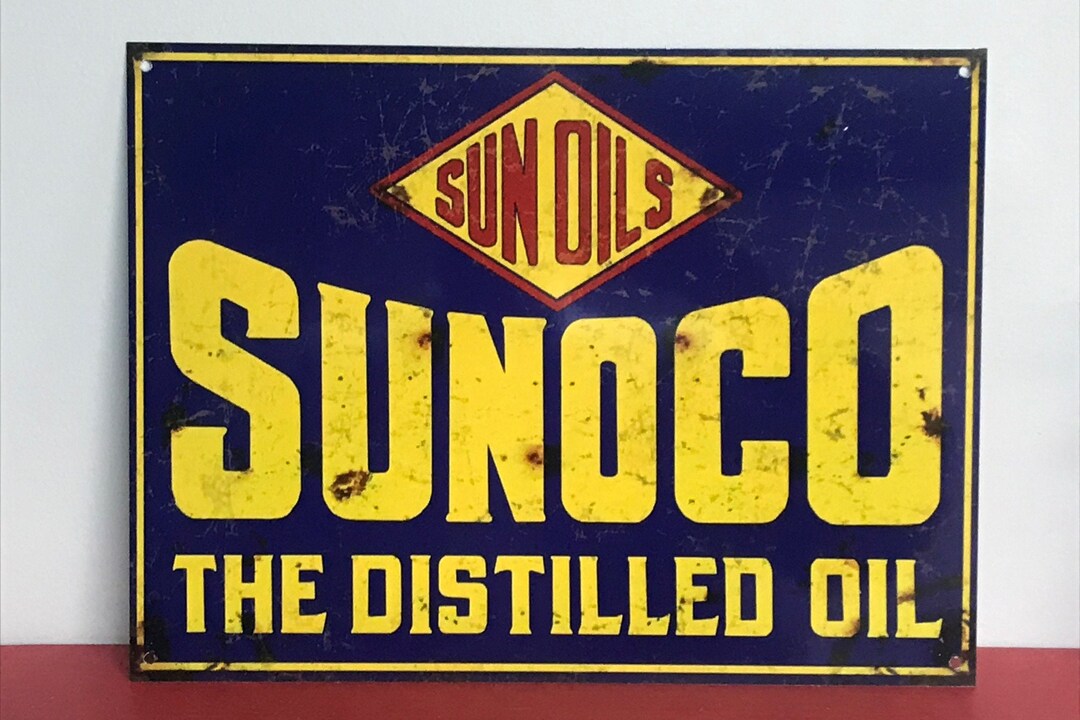 Sunoco Reproduced Vintaged Distressed Oil Aluminum Sign 9x12 Inches - Etsy