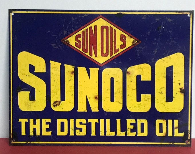 Sunoco Reproduced Vintaged Distressed Oil Aluminum Sign 9x12 Inches - Etsy