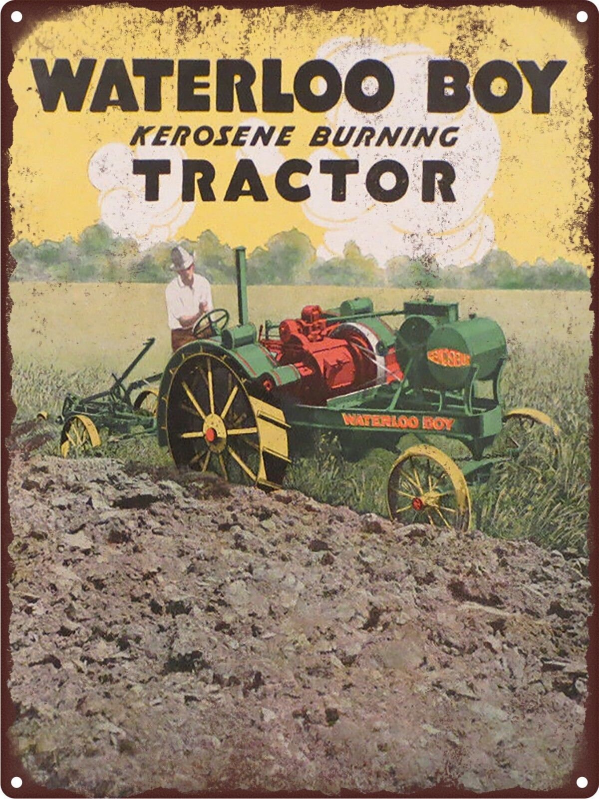 Old Farm Tractor 9x12 Reproduced Aluminum Vintage Sign Garage Man Cave ...